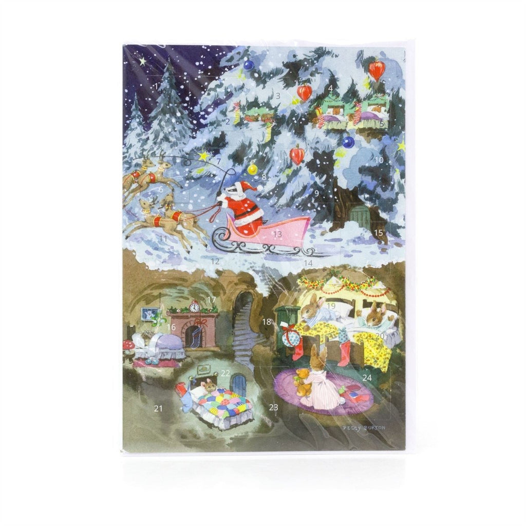 Badger Father Christmas Advent Calendar Greetings Card | Advent Calend ...