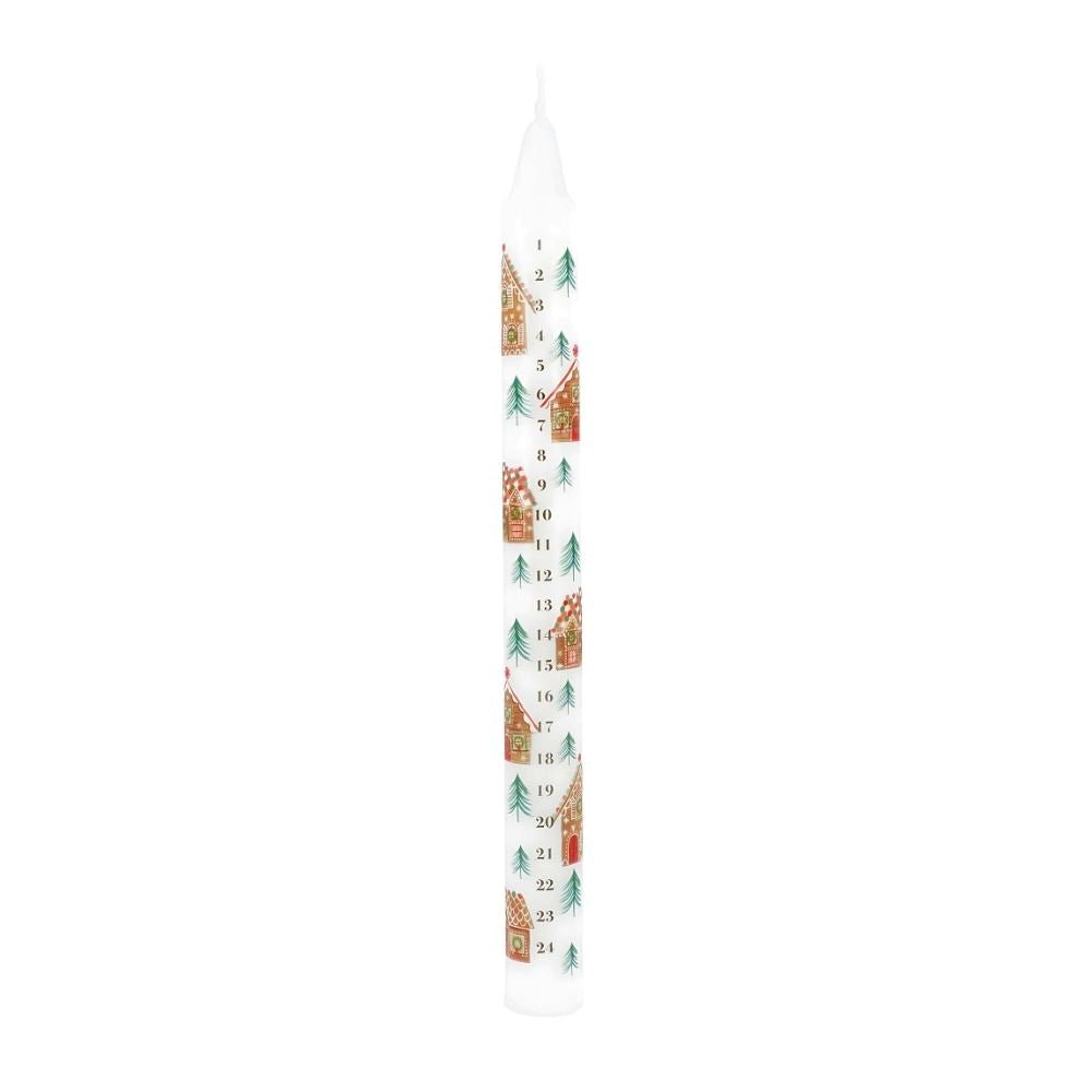 Gingerbread House Advent Candle | Numbered Christmas Countdown Candle ...