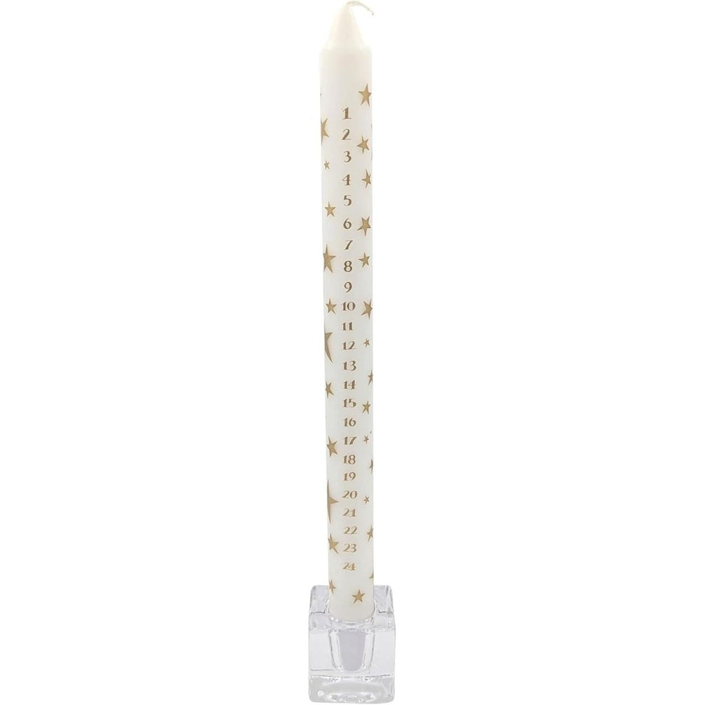 Gold Star Advent Dinner Candle | Numbered Christmas Calendar Candle ...