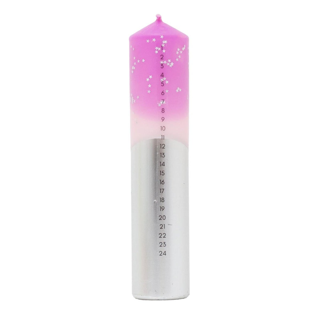 The Colour Emporium Stardust Blush Hand-dipped Christmas Advent Pillar ...